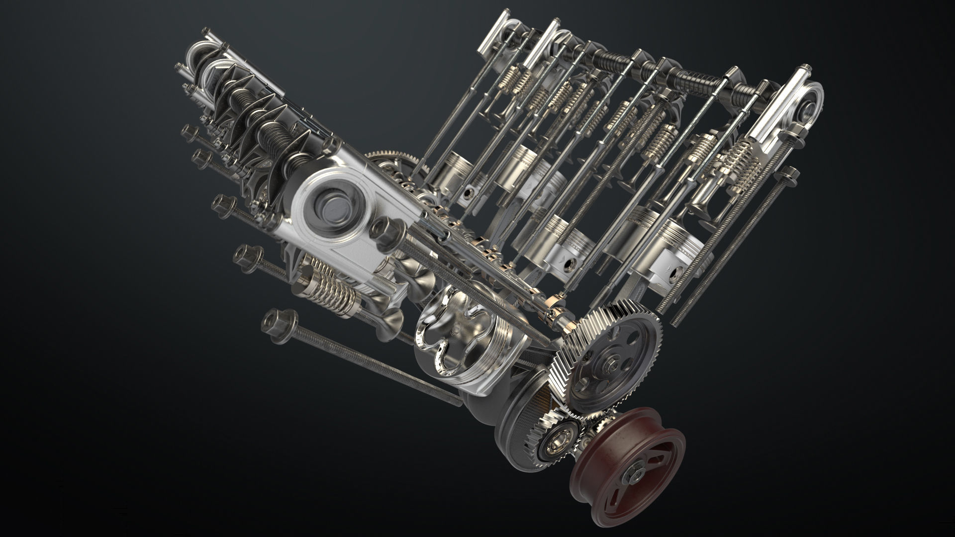 V8 Engine Working Animated 3D model animated rigged | CGTrader