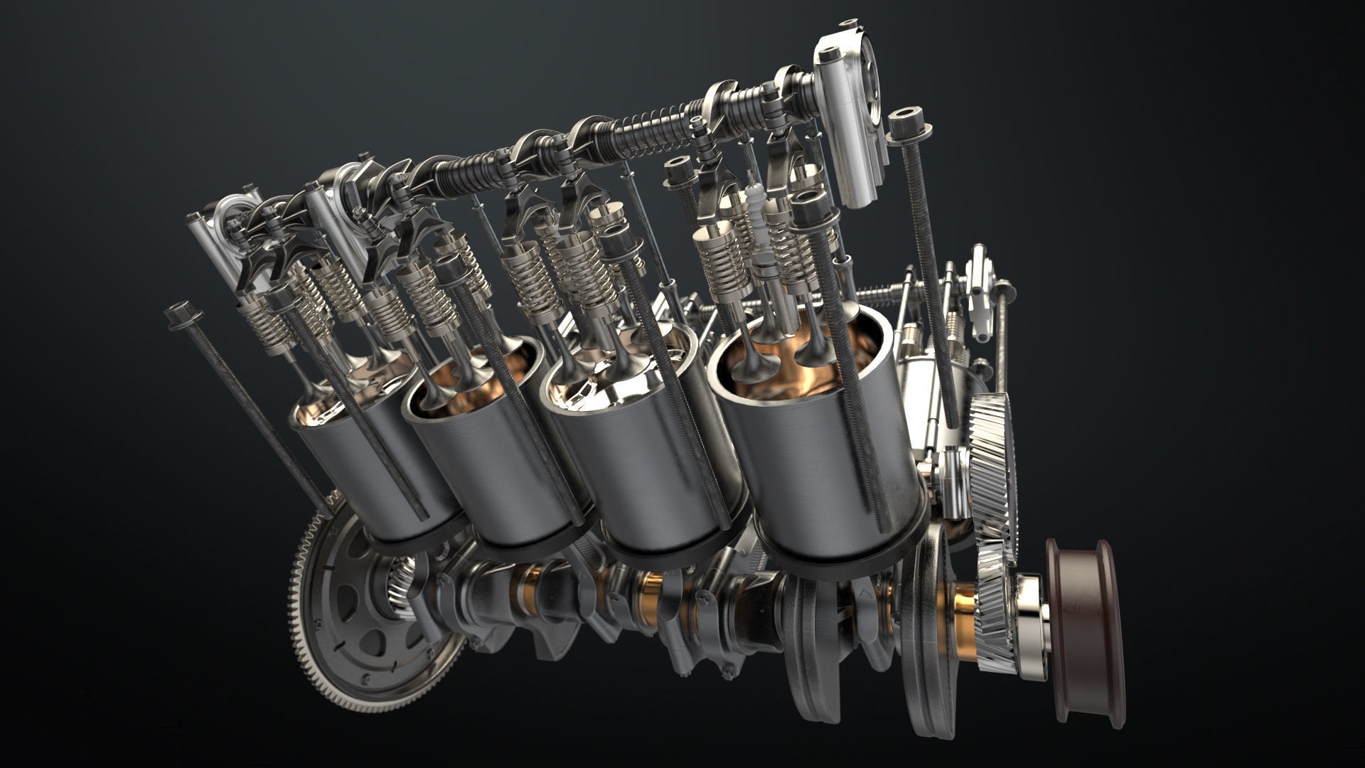 V8 Engine Working Animated 3D model animated rigged | CGTrader