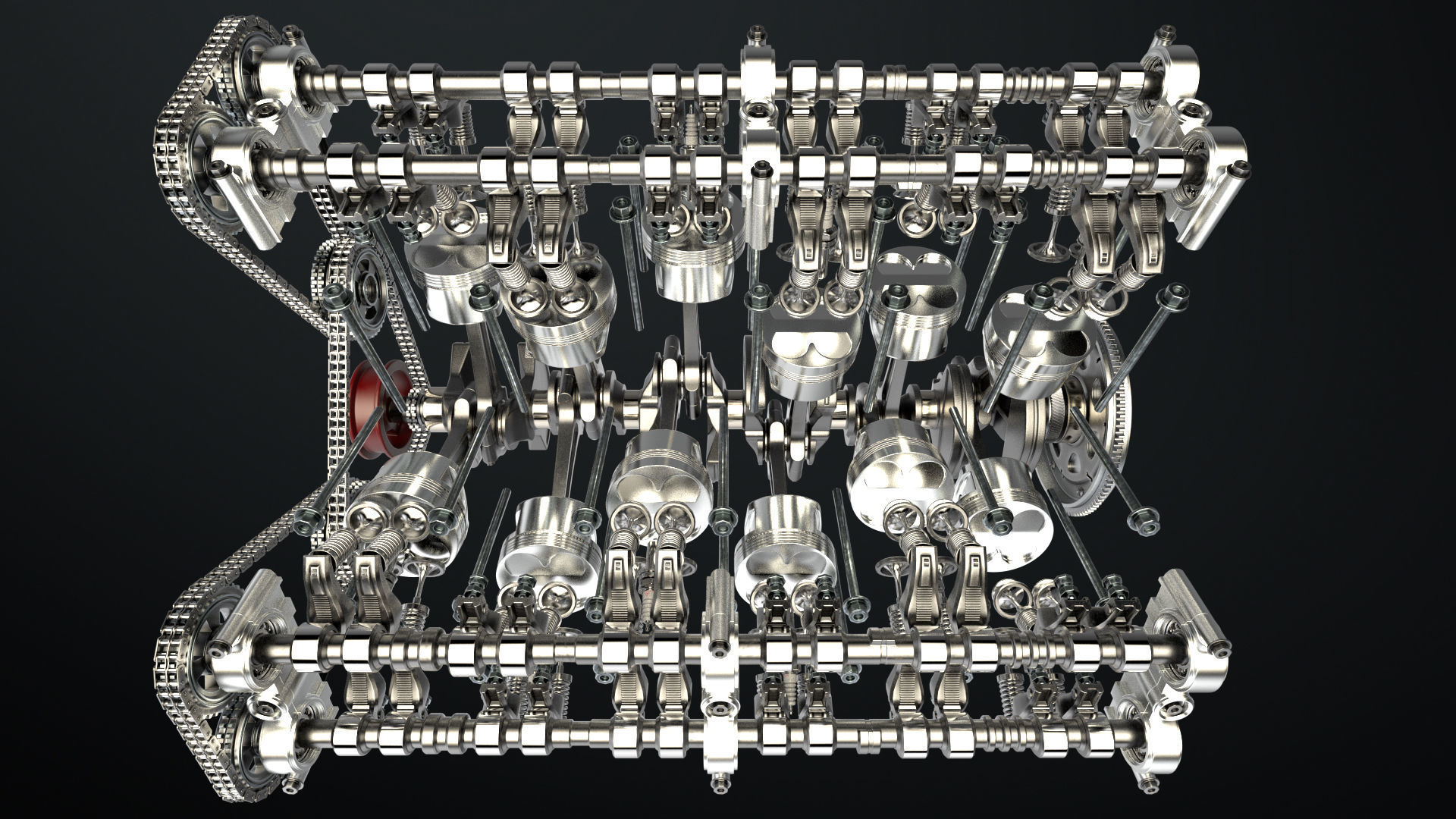 W 12 Engine Working Animated 3D model animated rigged | CGTrader