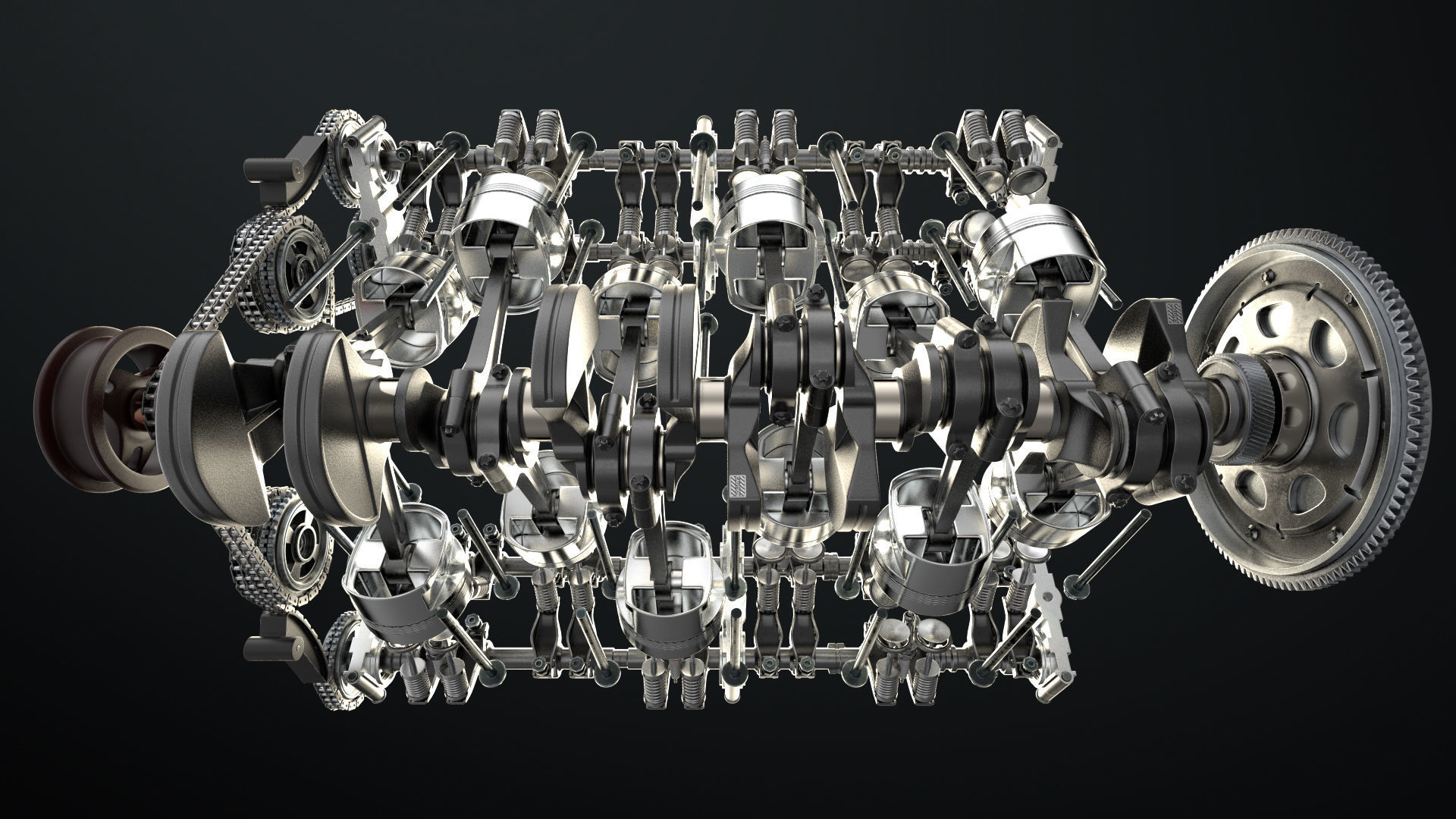 W 12 Engine Working Animated 3D model animated rigged | CGTrader
