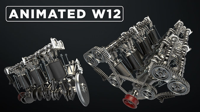 W 12 Engine Working Animated 3D model animated rigged | CGTrader