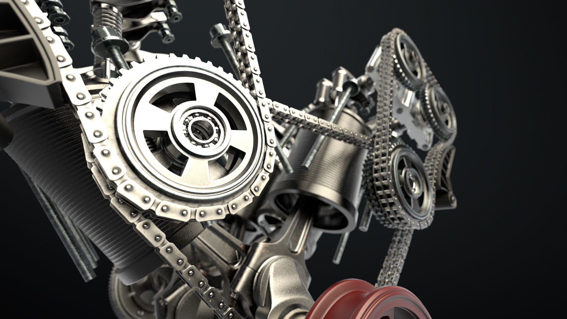 W8 Engine Working Animated 3D model animated rigged | CGTrader