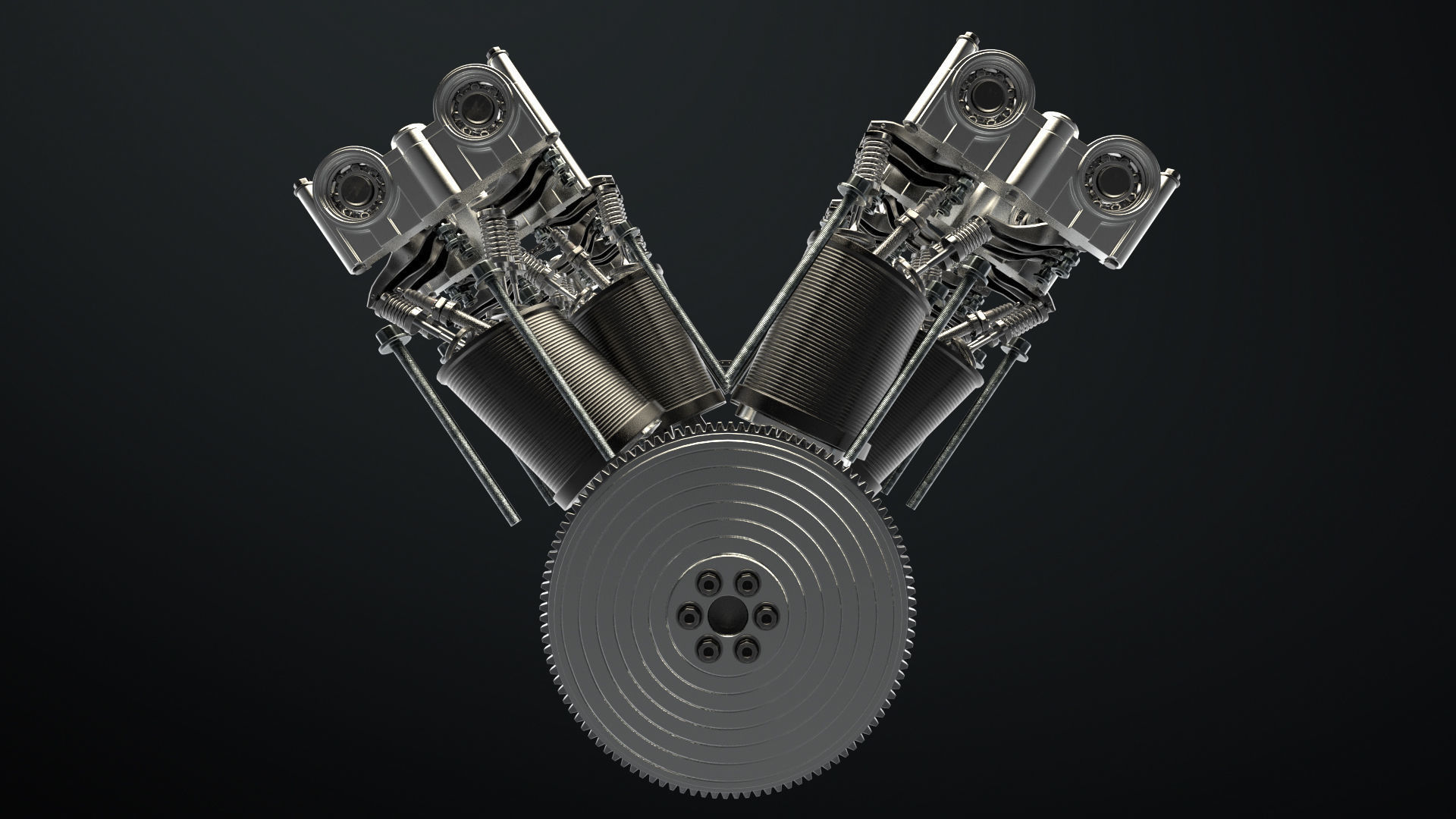 W8 Engine Working Animated 3D model animated rigged | CGTrader