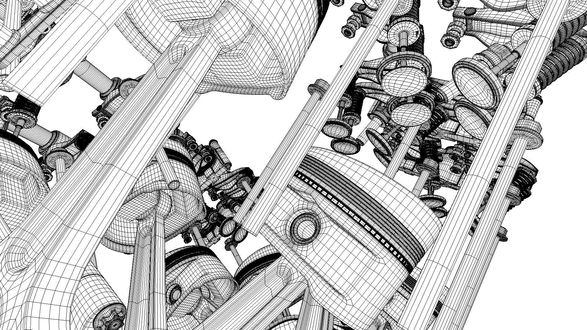 W8 Engine Working Animated 3D model animated rigged | CGTrader