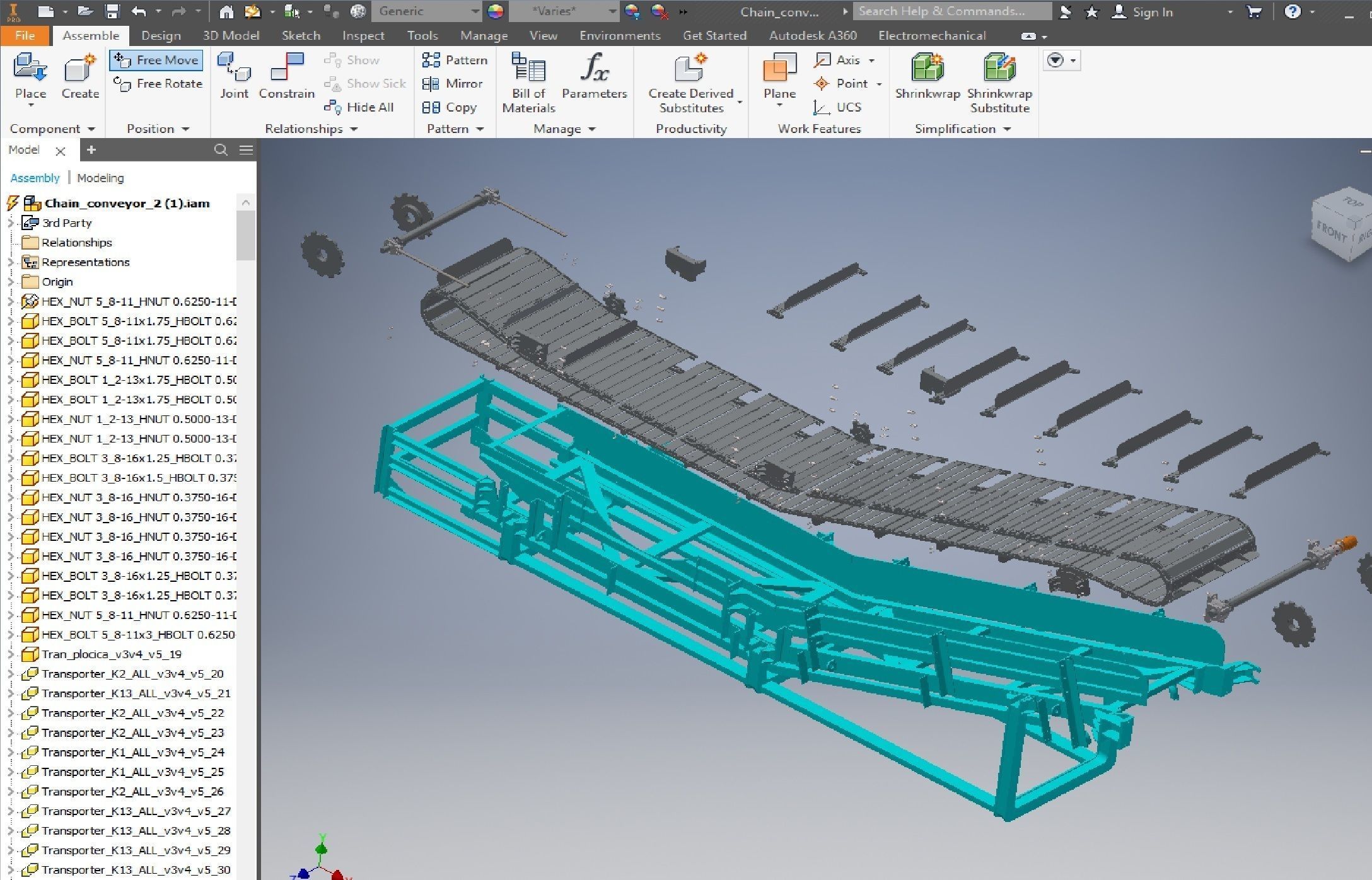 Chain conveyor 3d model 3D model rigged | CGTrader