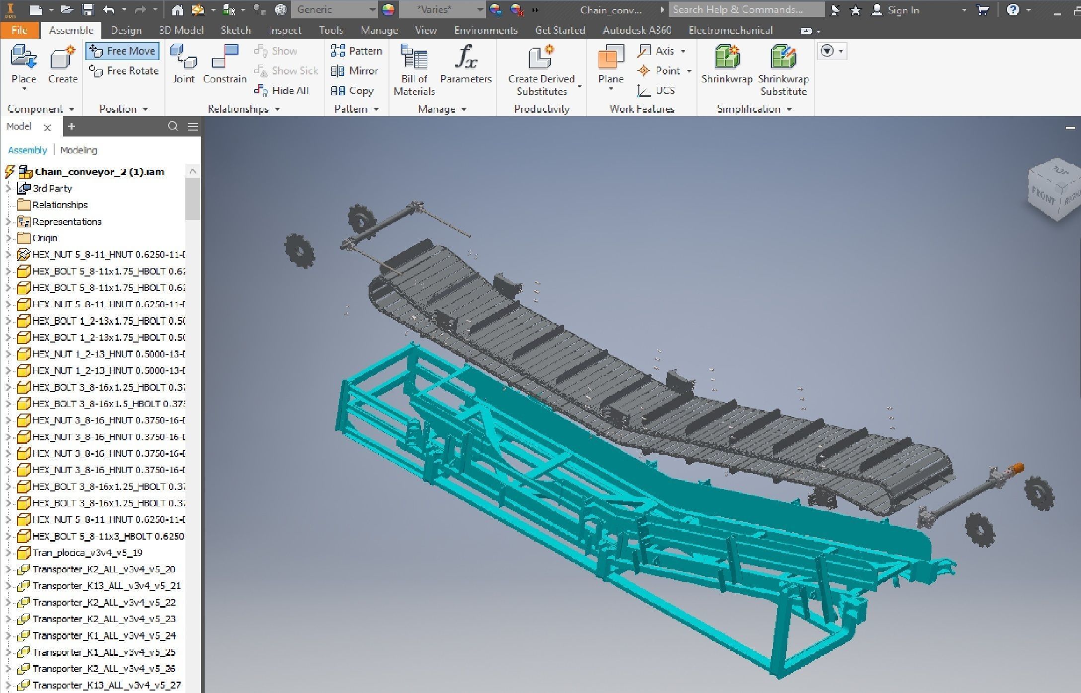 Chain conveyor 3d model 3D model rigged | CGTrader