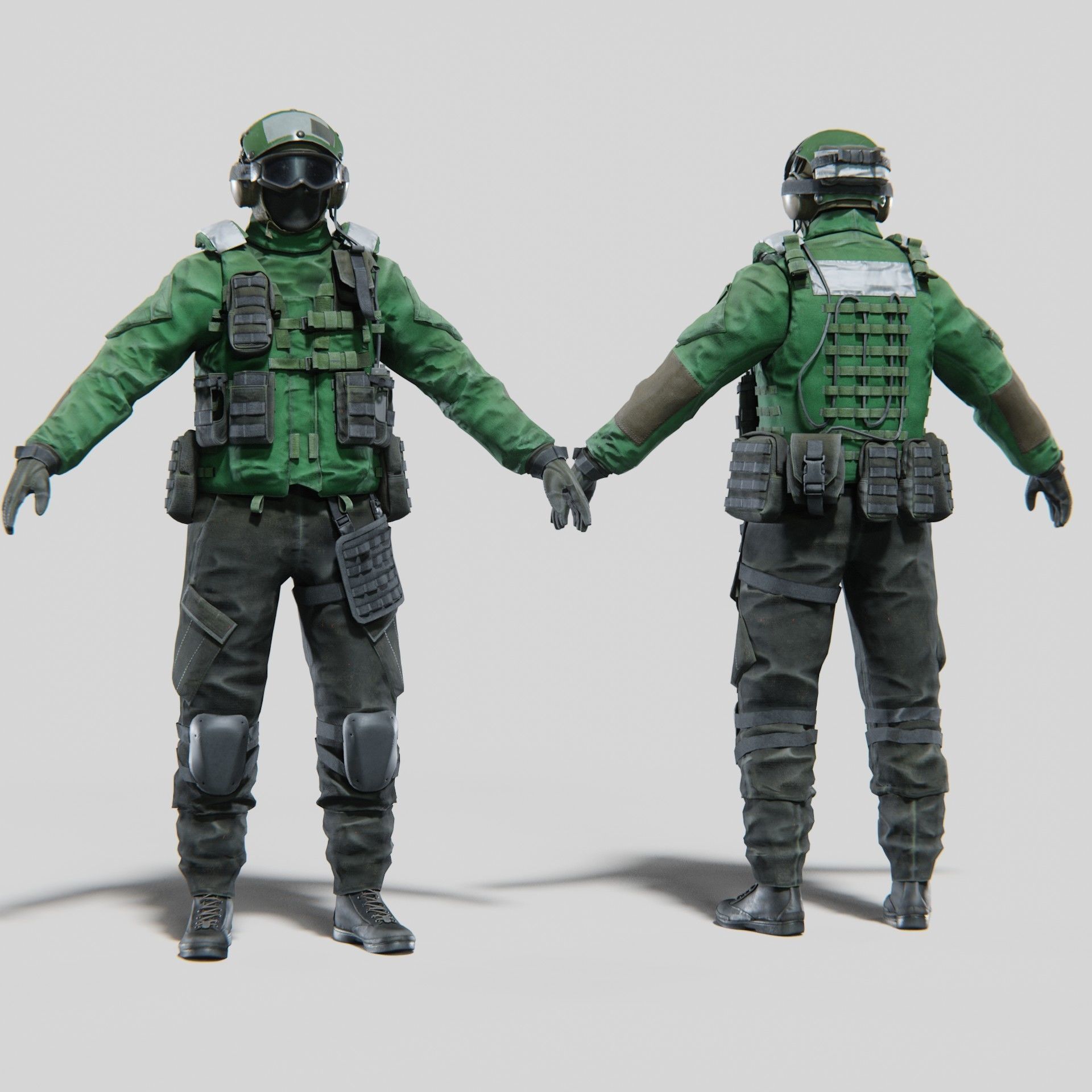 SOLDIER Flight Deck Crew Rigged 3D model rigged | CGTrader