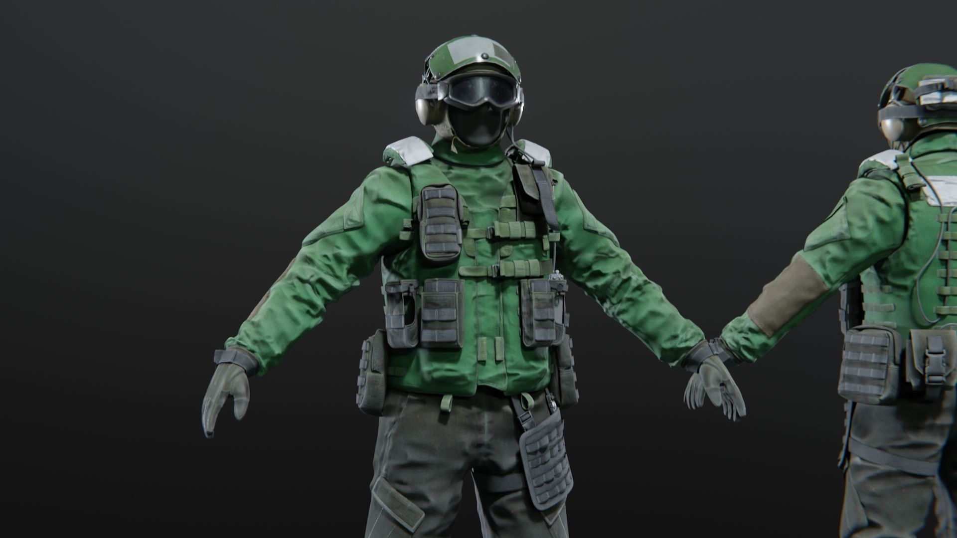 SOLDIER Flight Deck Crew Rigged 3D model rigged | CGTrader
