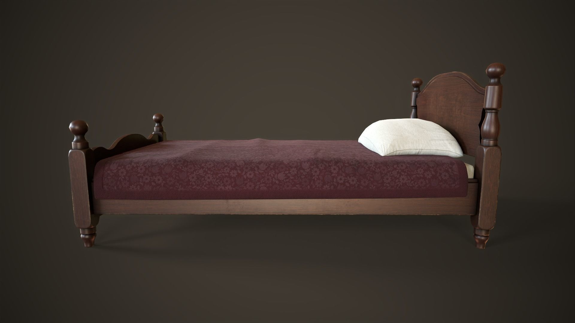 3D model Vintage classic single bed VR / AR / low-poly | CGTrader