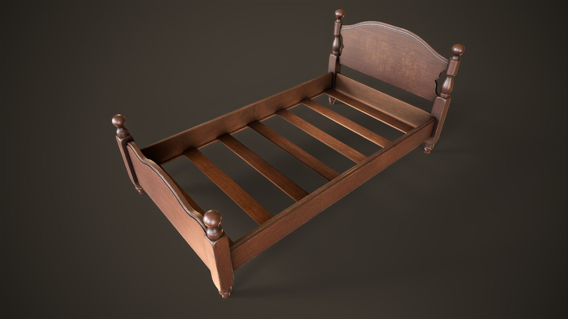 3D model Vintage classic single bed VR / AR / low-poly | CGTrader