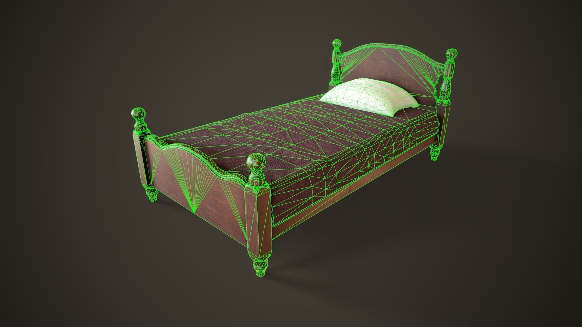 3D model Vintage classic single bed VR / AR / low-poly | CGTrader