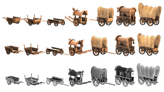 3D model Stylized 3D Game Cart VR / AR / low-poly | CGTrader