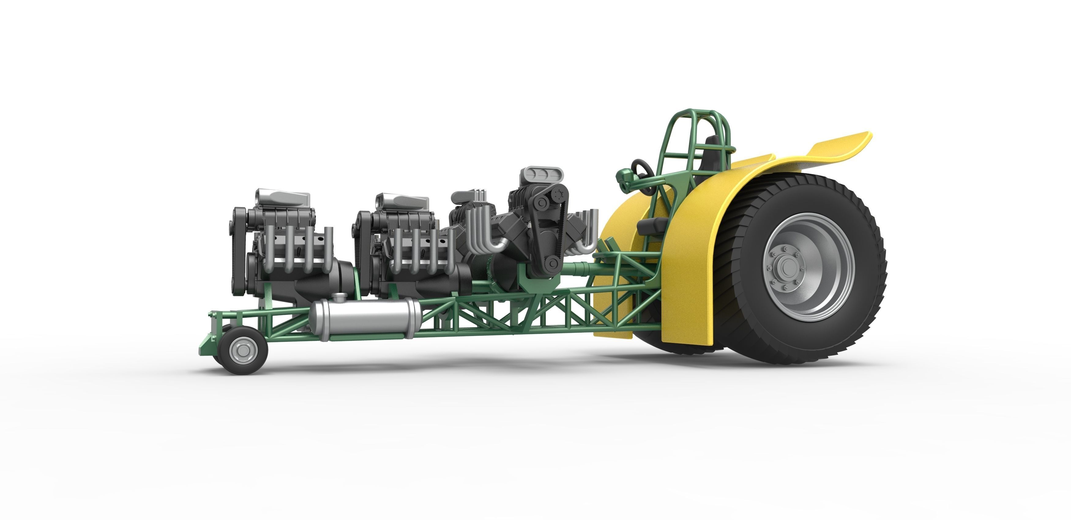 Diecast Pulling tractor 4 engines V8 Version 4 Scale 1 to 25 3D model ...