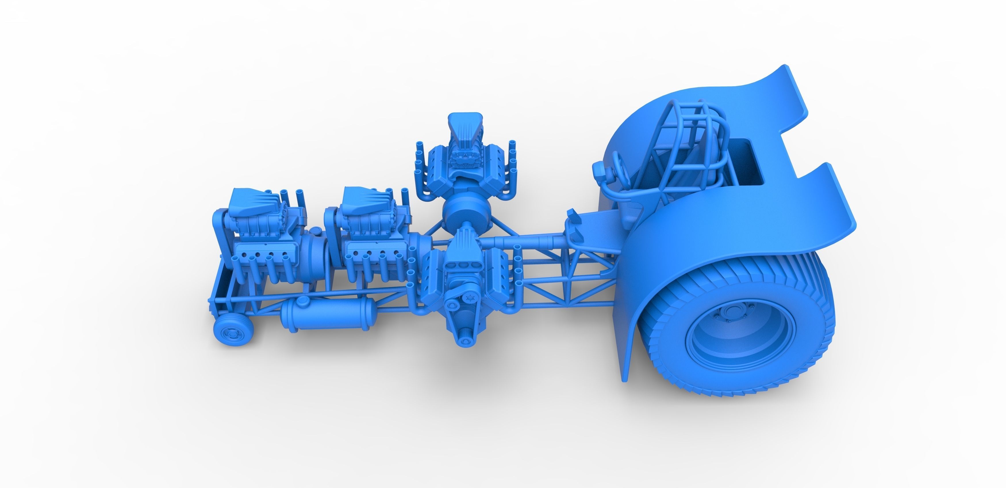 Diecast Pulling tractor 4 engines V8 Version 4 Scale 1 to 25 3D model ...