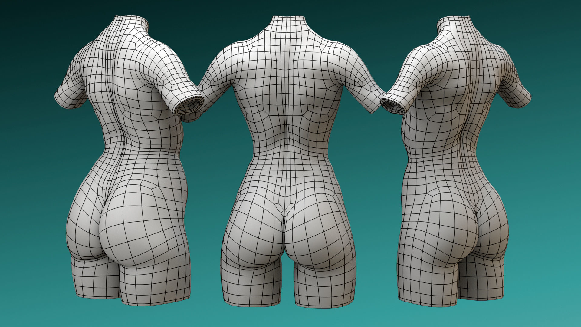 3D model Set of 3 female figures VR / AR / low-poly | CGTrader
