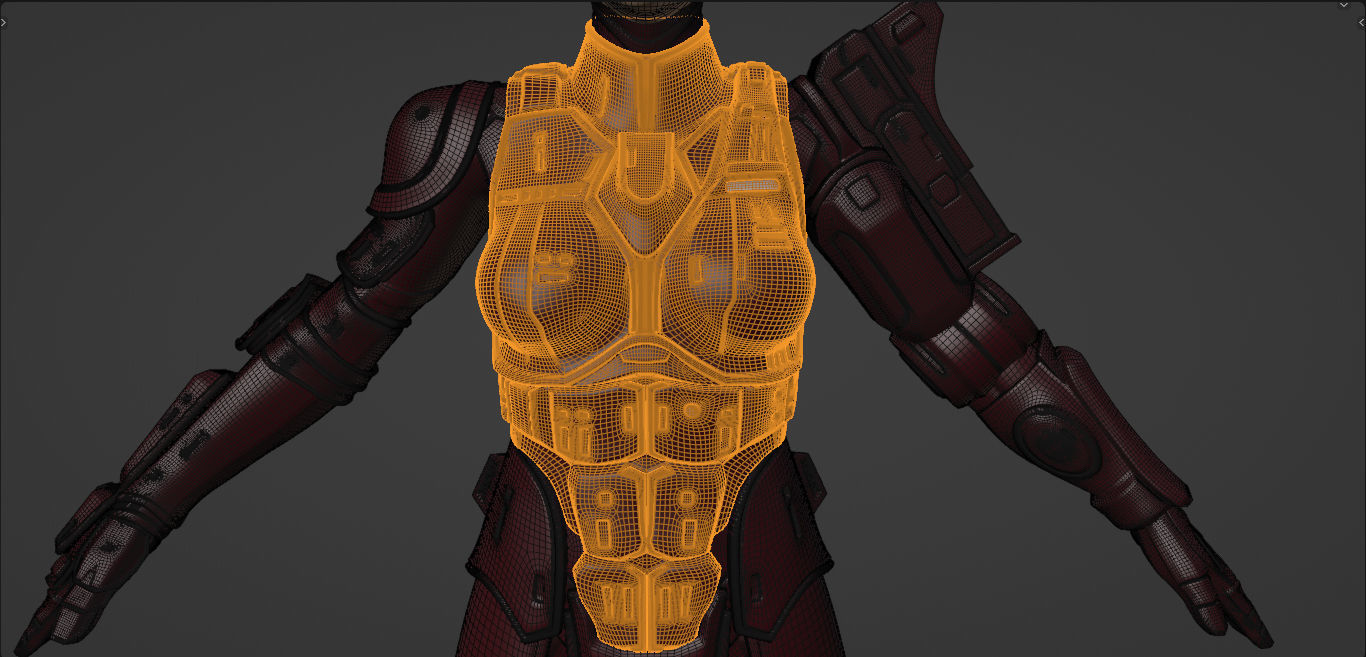 3D model Advanced Female Character 102 with Scifi Samurai Armor ...