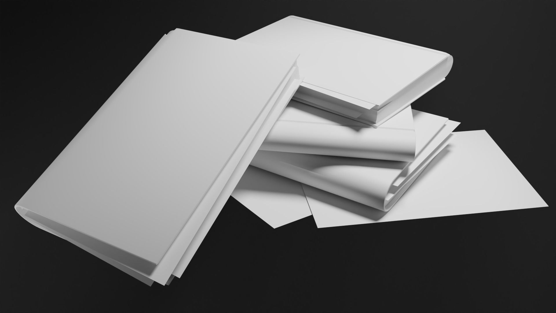 3D model Old Books and Papers VR / AR / low-poly | CGTrader