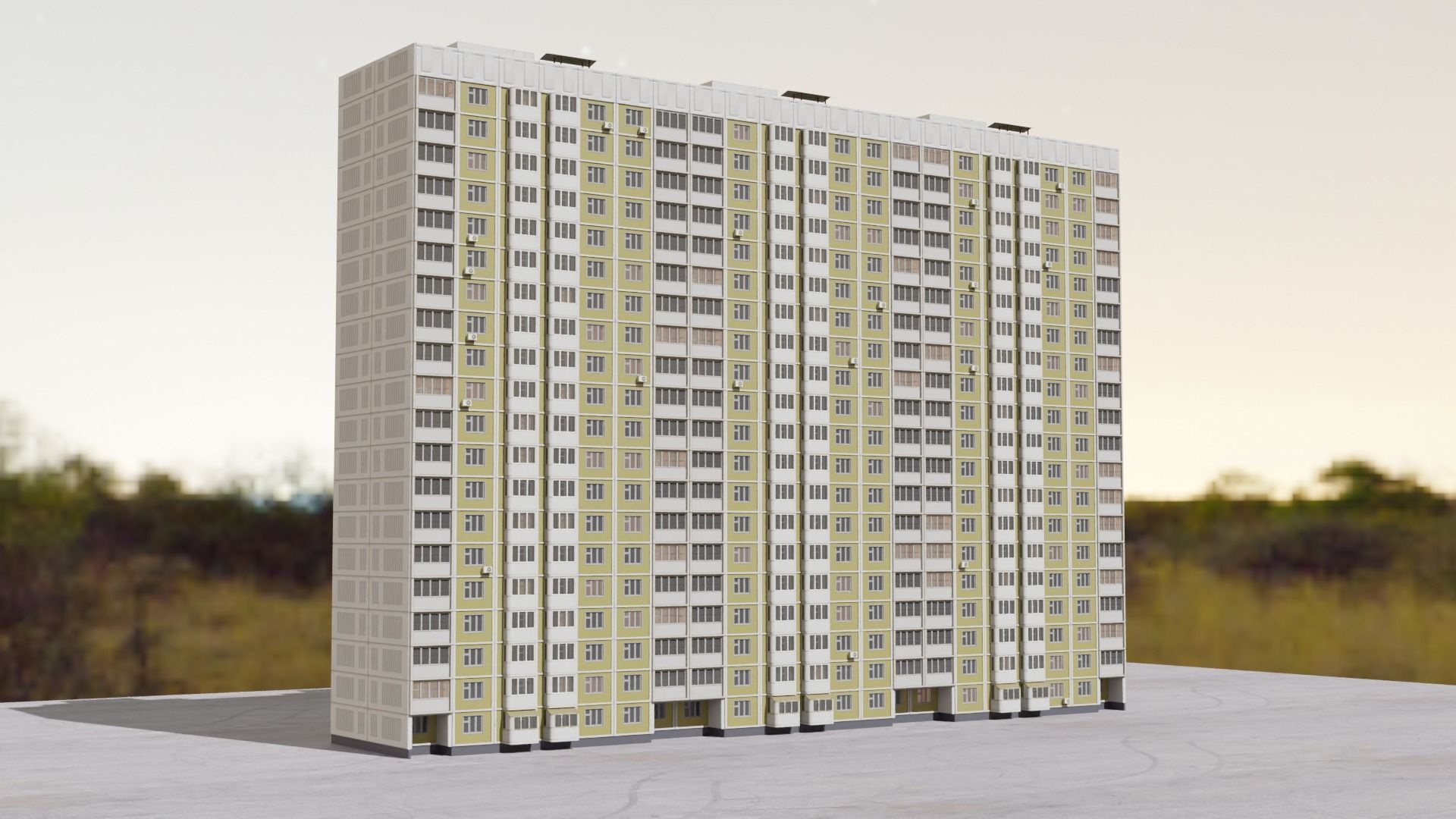 Plattenbau Panel appartment building 3D model | CGTrader