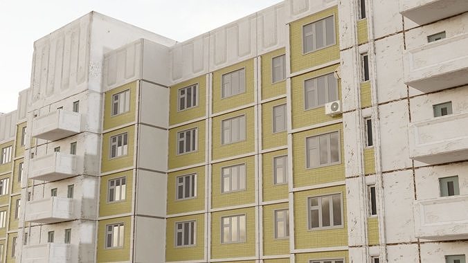 Plattenbau Panel appartment building 3D model | CGTrader