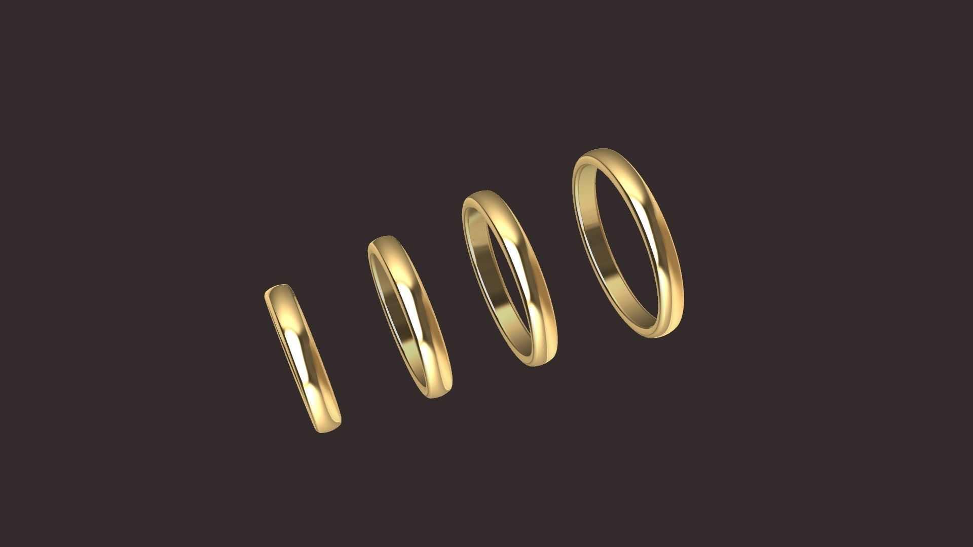 4 sizes plain profile band stl verified 3D model 3D printable | CGTrader