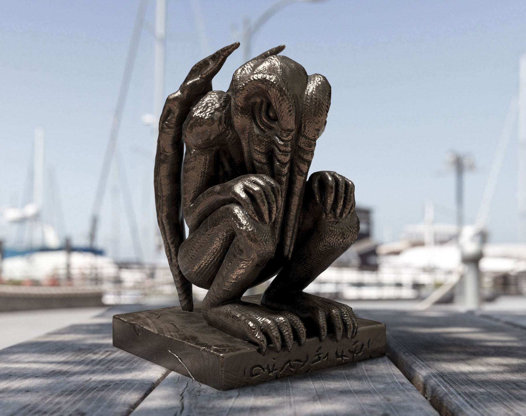 Bronze Cthulhu free 3D model | CGTrader
