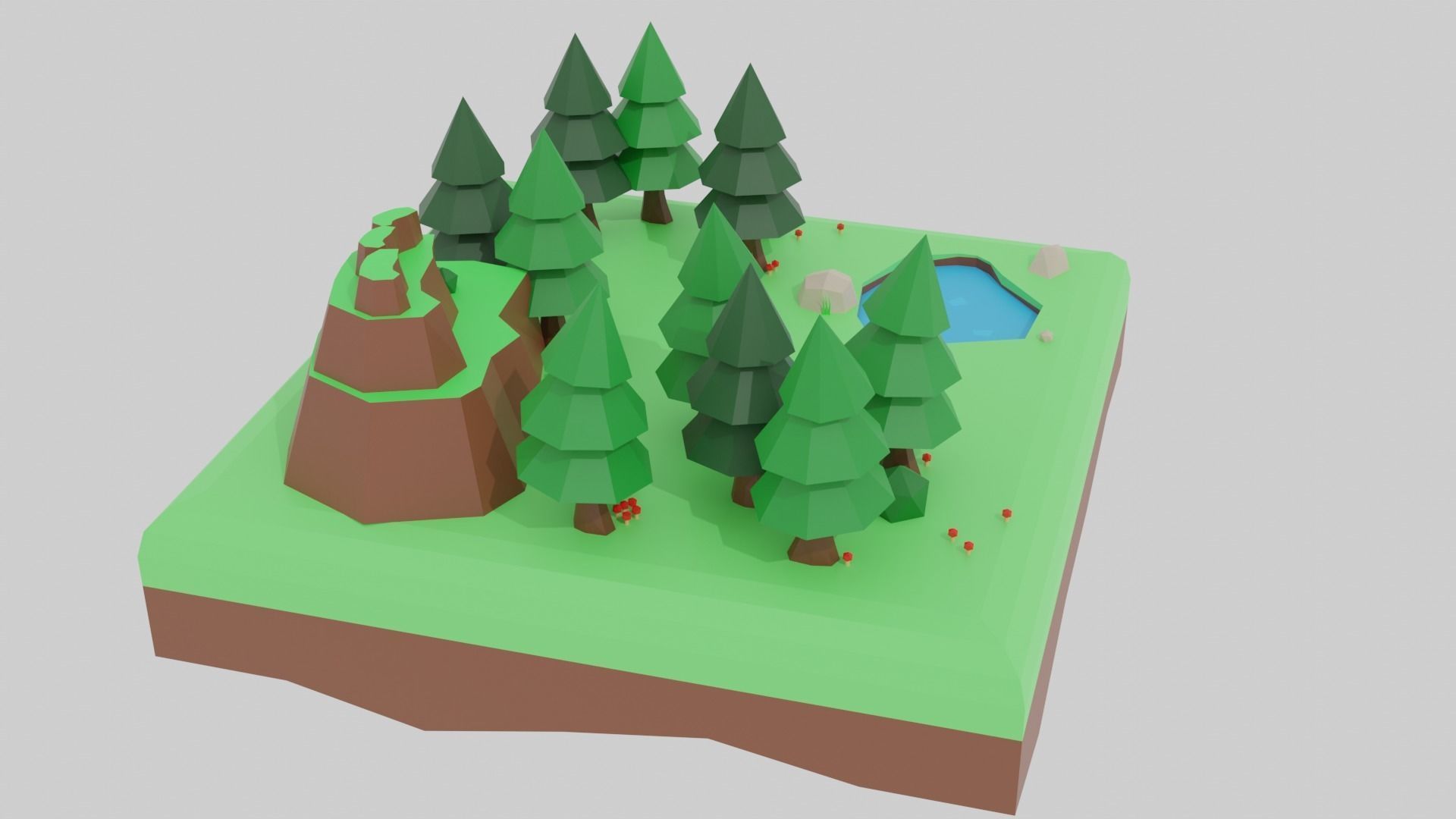 3D model Wild Nature Low Poly VR / AR / low-poly | CGTrader