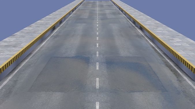 Road 3D model empty with no cars free 3D model | CGTrader