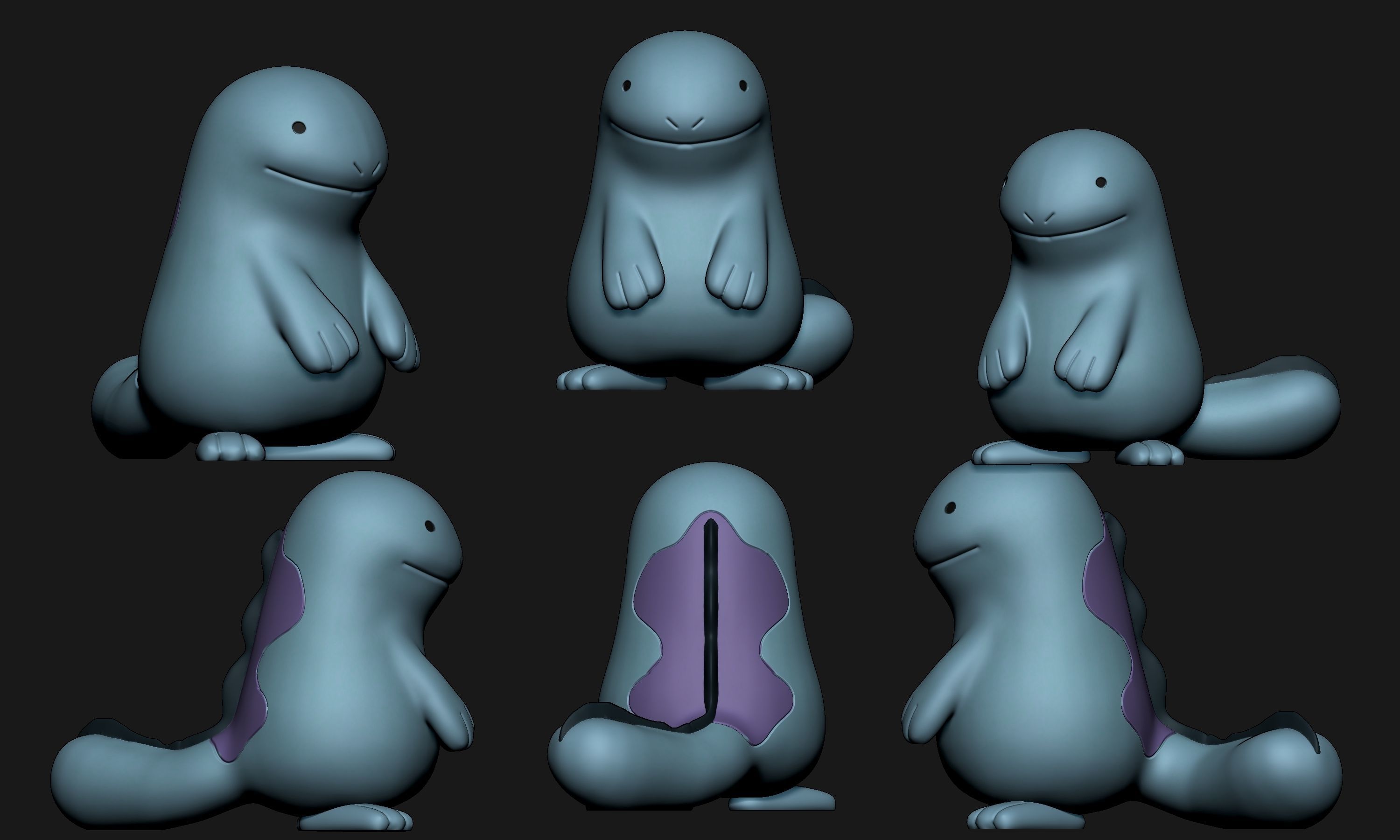 Pokemon - Wooper and Quagsire 3D model 3D printable | CGTrader