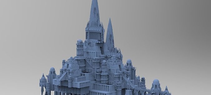 Wizards Master Fortress ocean 2 3D model | CGTrader