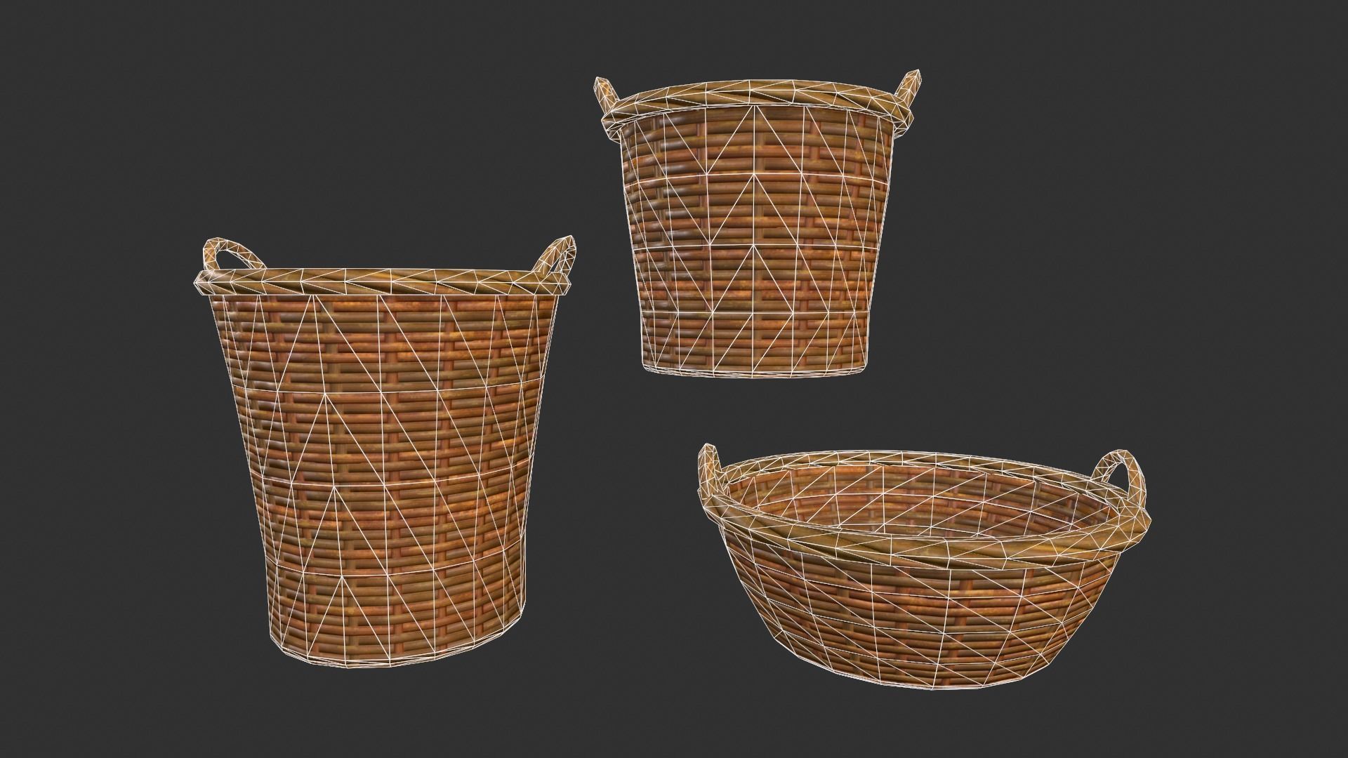 3D model Woven Baskets VR / AR / low-poly | CGTrader
