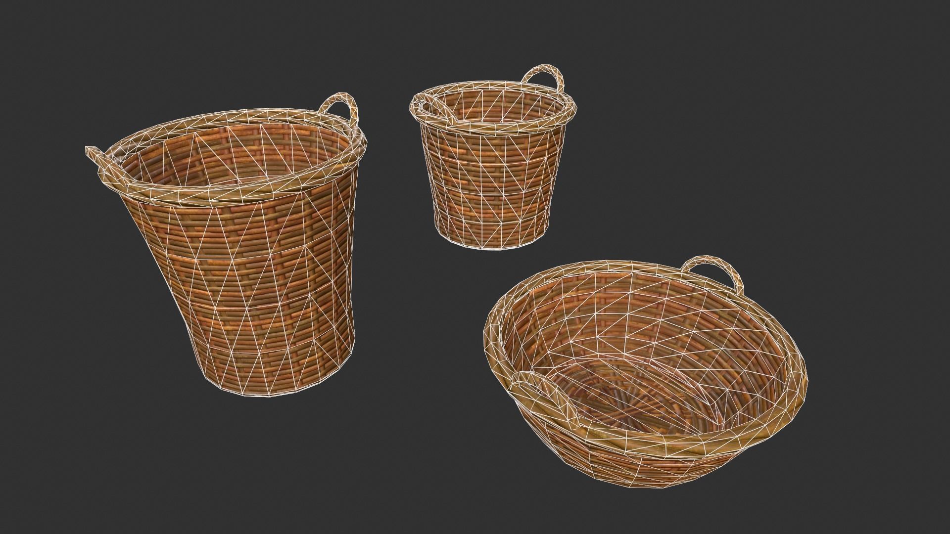 3D model Woven Baskets VR / AR / low-poly | CGTrader