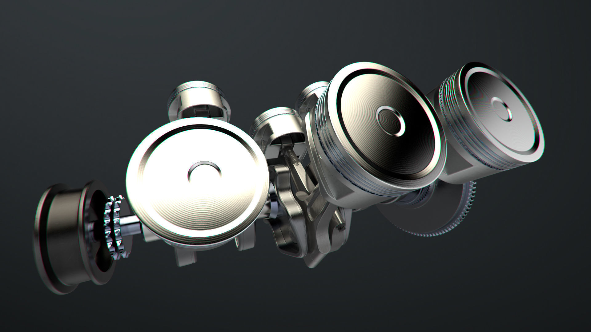 V6 Engine Working Animated 3D model animated rigged | CGTrader