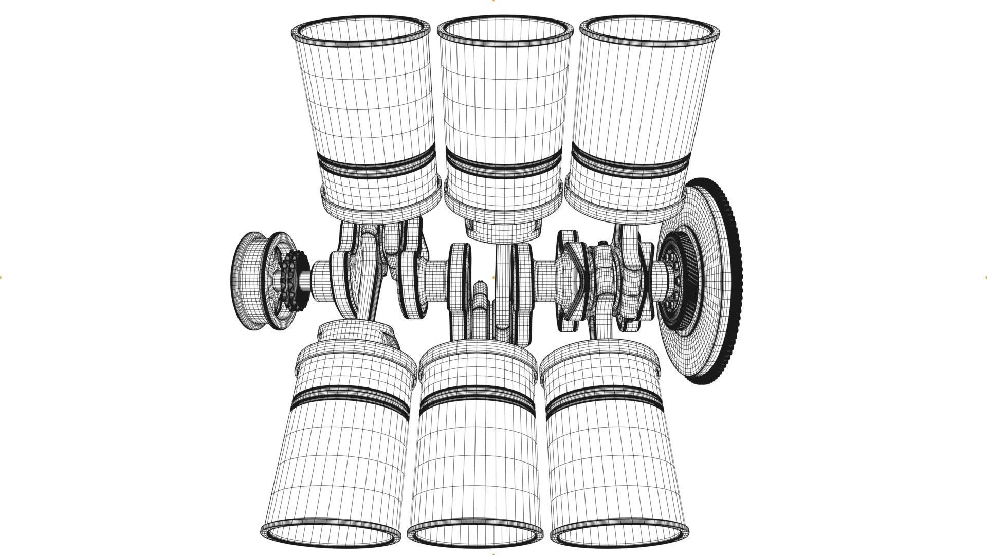 V6 Engine Working Animated 3D model animated rigged | CGTrader