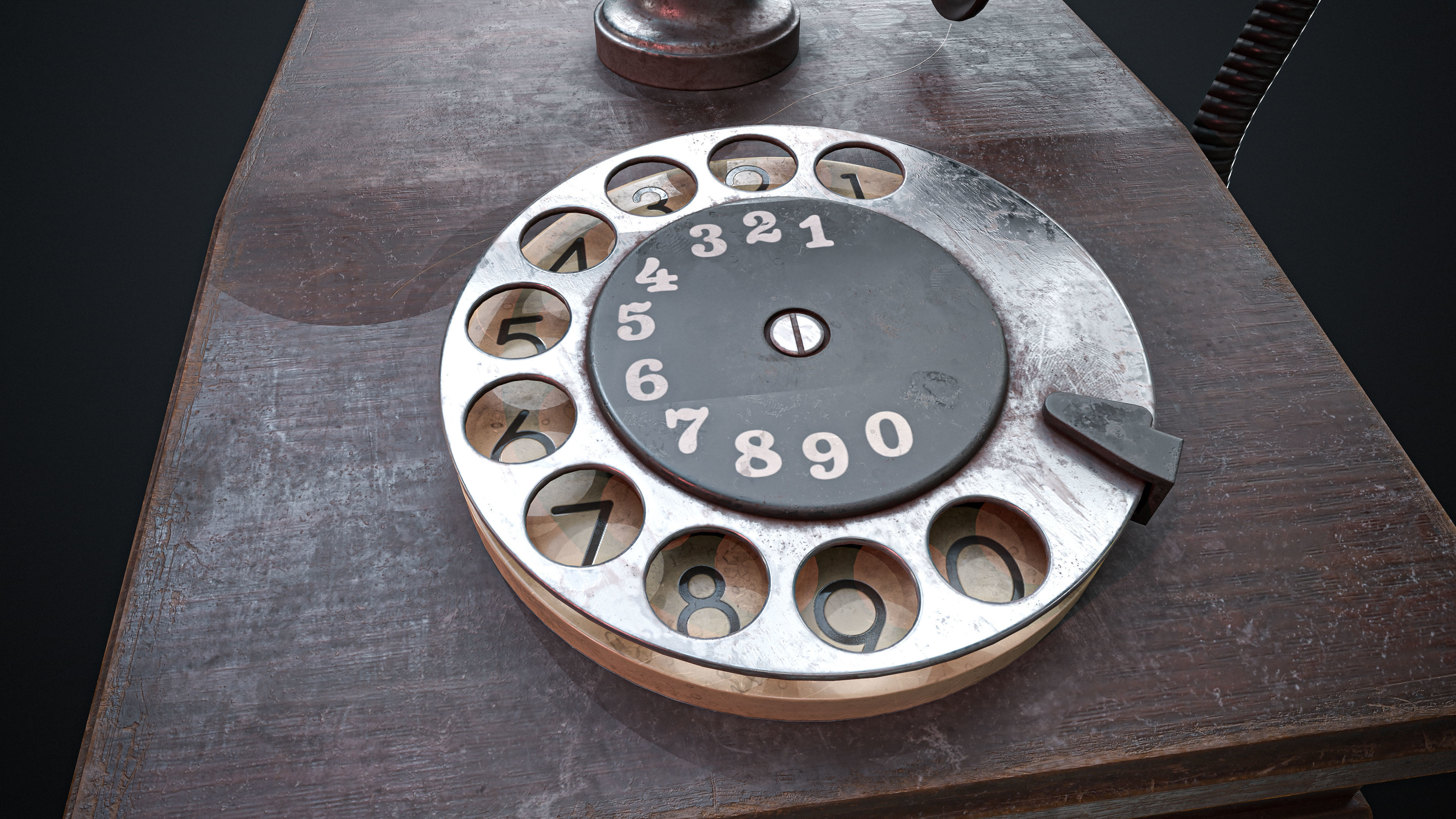 3D model Old Vintage Phone Low-poly Game-Ready PBR VR / AR / low-poly ...