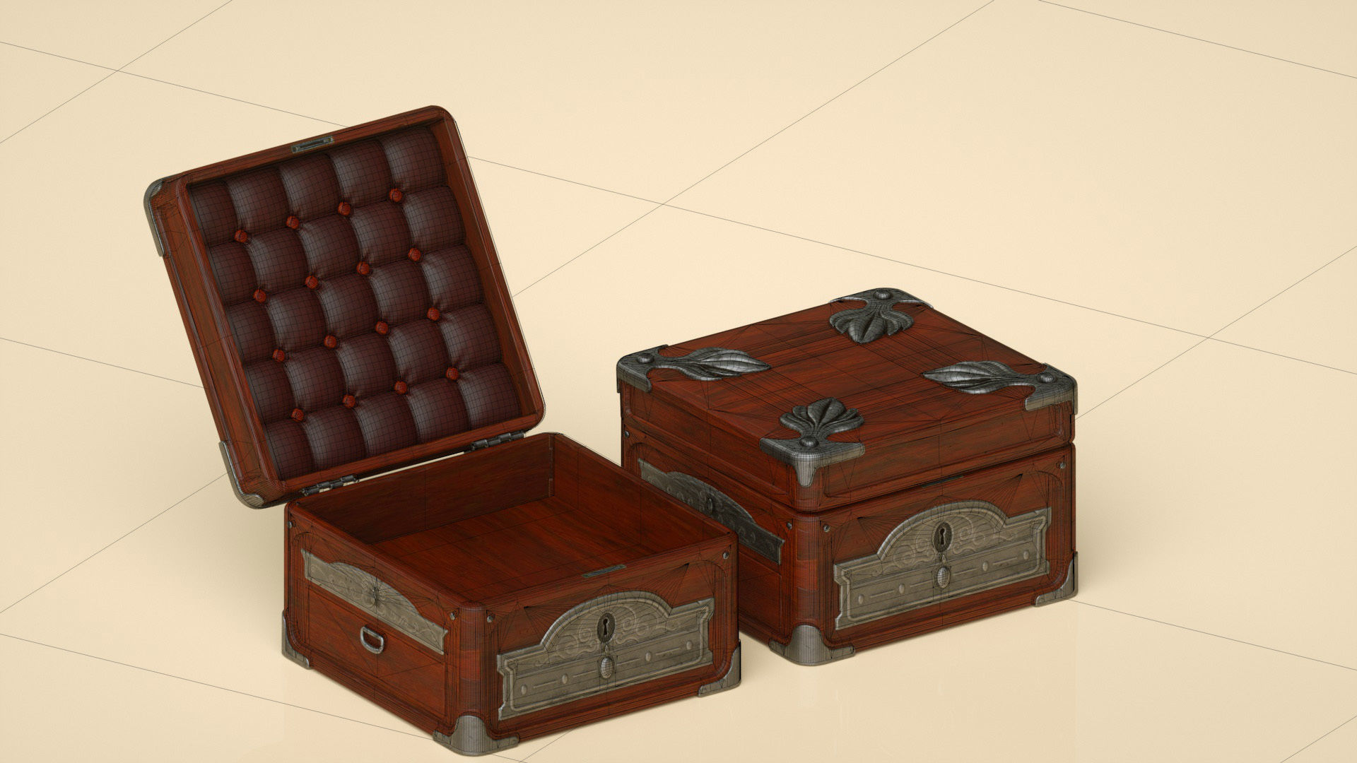 3D model box treasure chest VR / AR / low-poly | CGTrader
