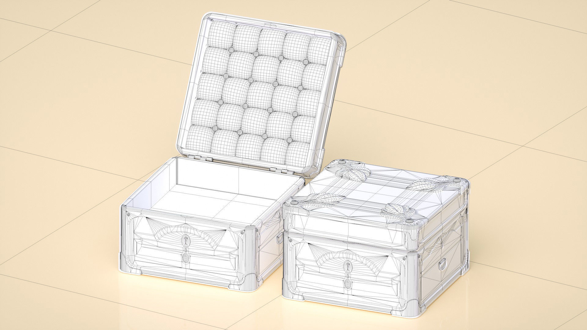 3D model box treasure chest VR / AR / low-poly | CGTrader