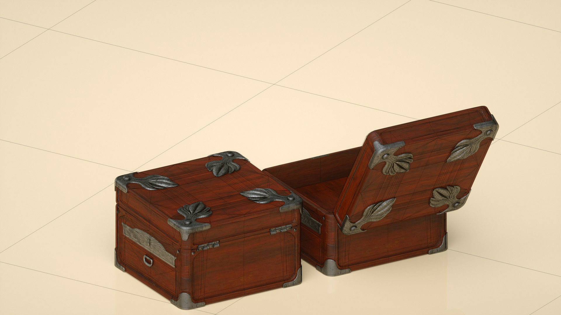 3D model box treasure chest VR / AR / low-poly | CGTrader