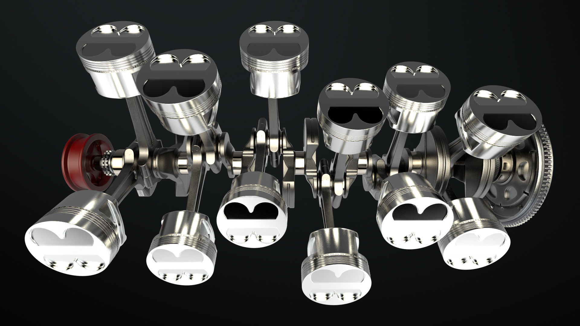 W12 Engine Working Animated 3D model animated rigged | CGTrader