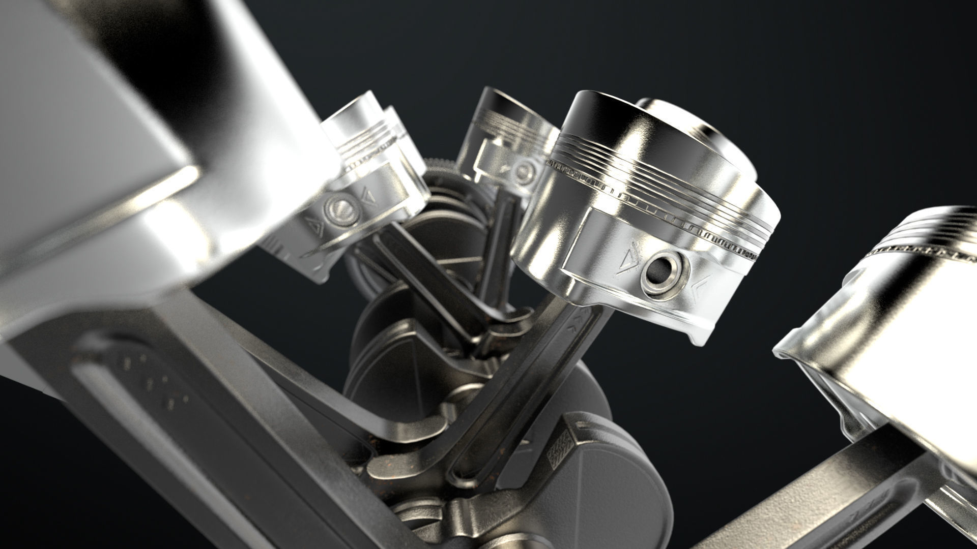 W12 Engine Working Animated 3D model animated rigged | CGTrader