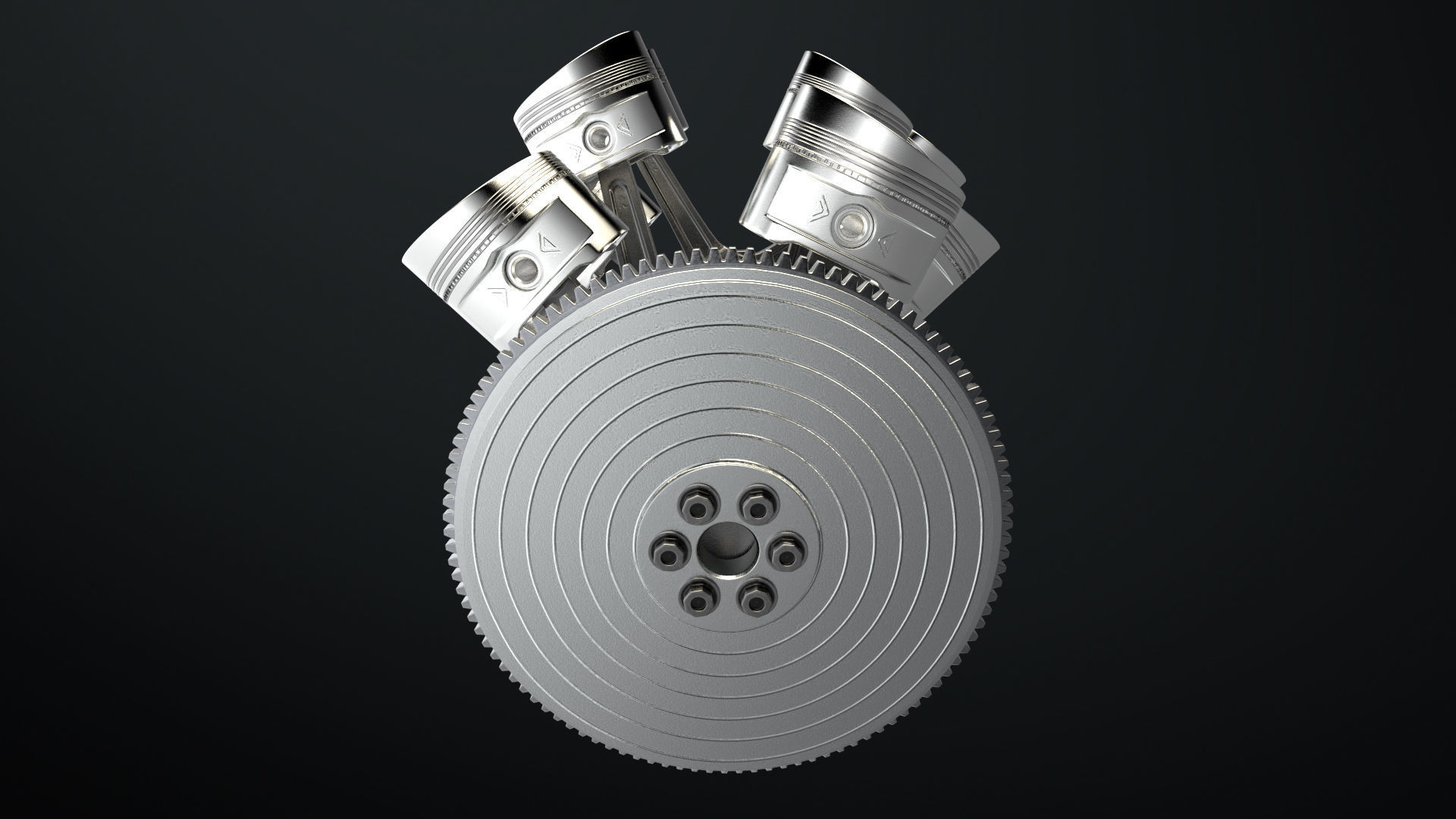 W8 Engine Working Animated 3D model animated rigged | CGTrader