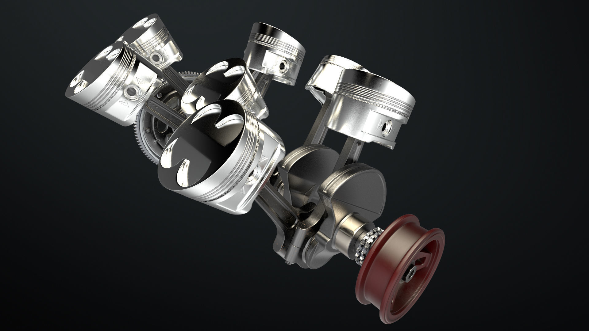 W8 Engine Working Animated 3D model animated rigged | CGTrader