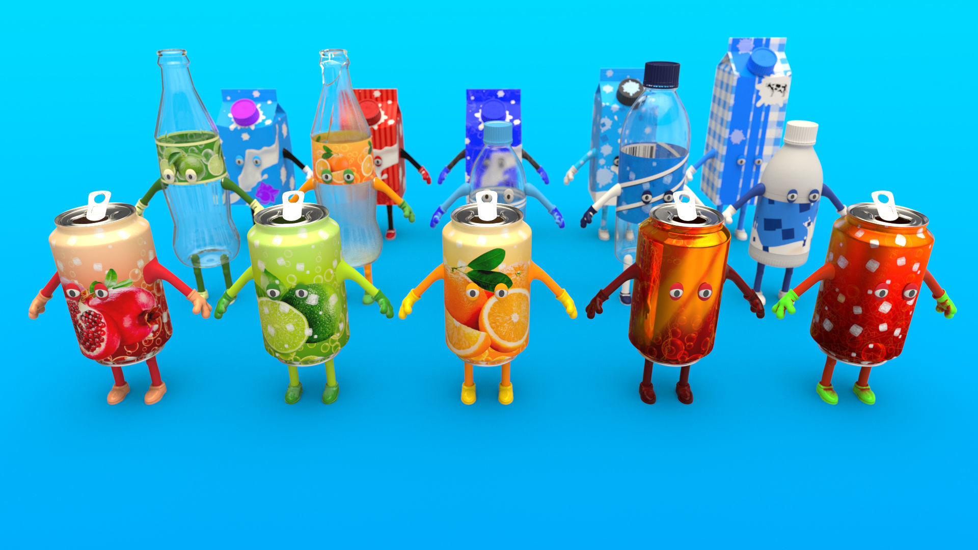 Cartoon Characters Collection 3D model rigged | CGTrader