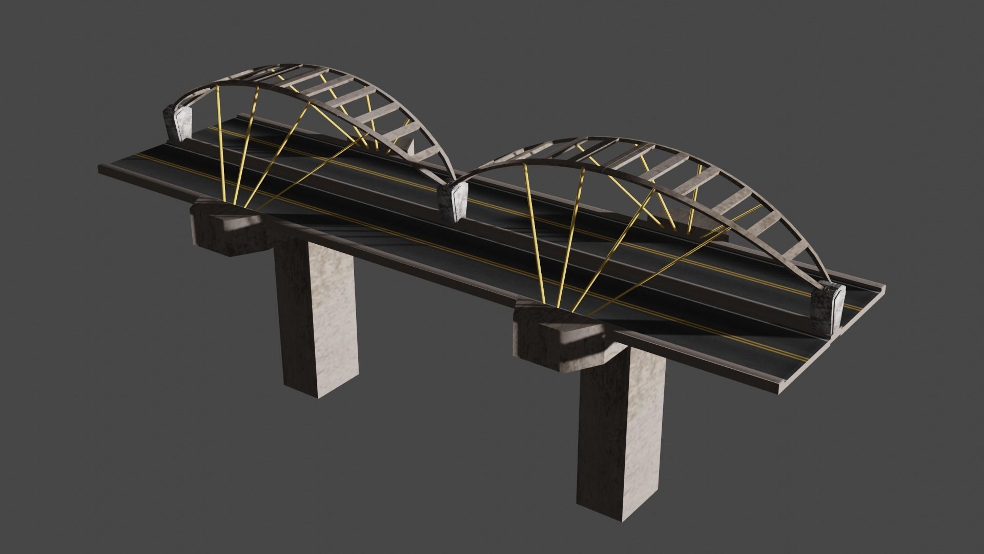 3D model Bridge Model with two metal beams VR / AR / low-poly | CGTrader