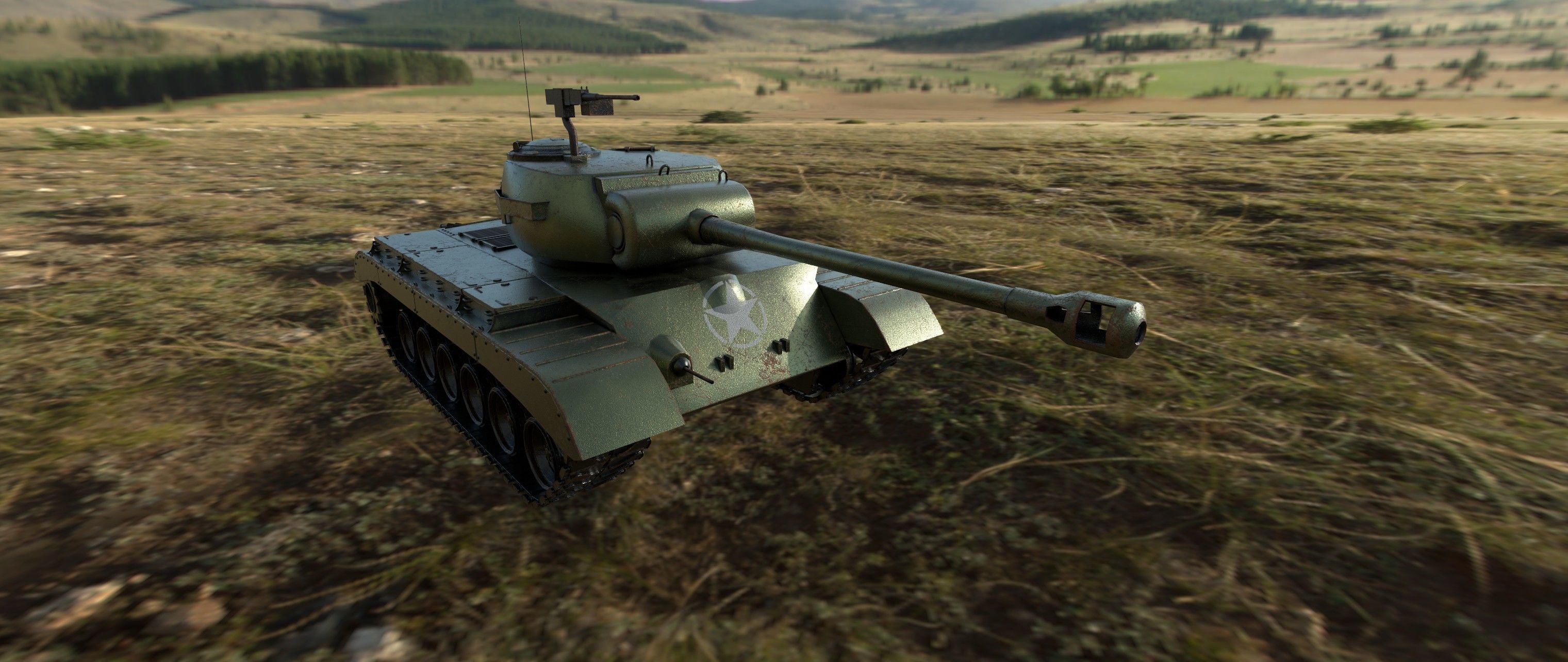 Tank M26 Pershing PBR Military World War Army vehicle weapon 3D model ...