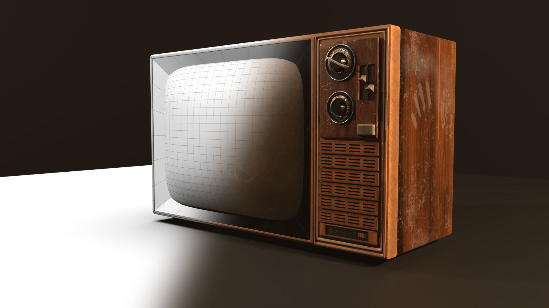 3D model Antique and Old Television Low-poly VR / AR / low-poly | CGTrader