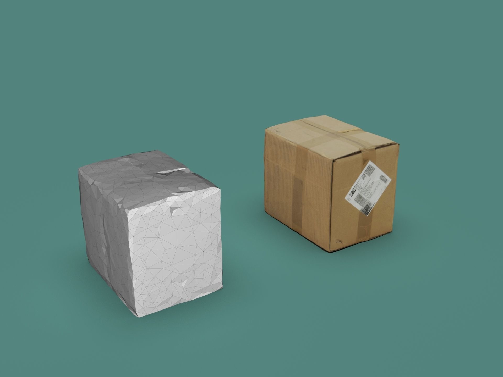 3D model Cardboard box with labels VR / AR / low-poly | CGTrader
