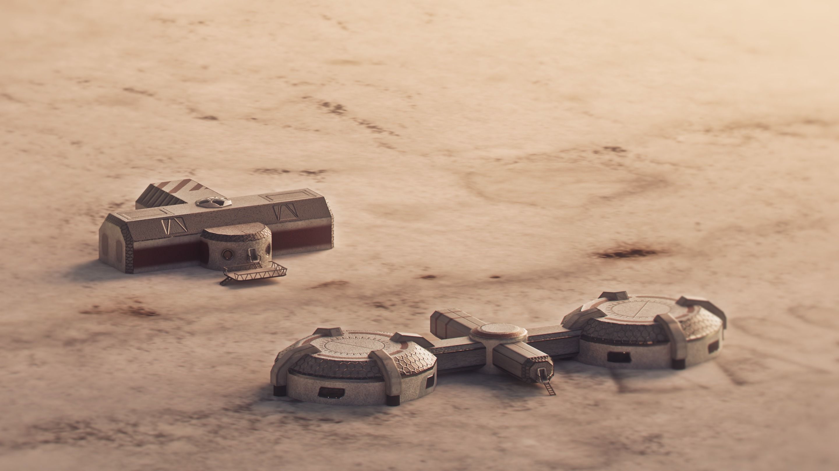 3D Model Collection Space base buildings VR / AR / low-poly | CGTrader