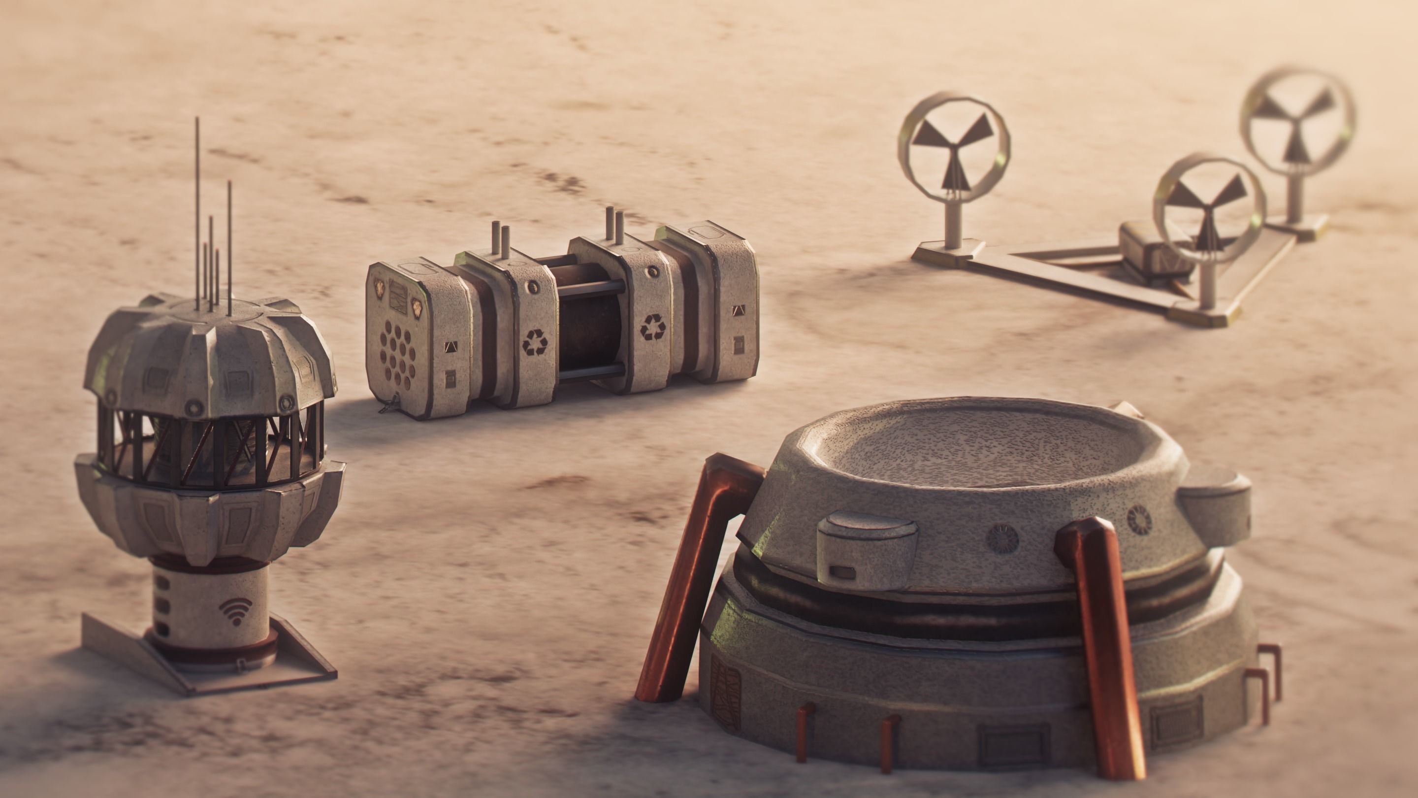 3D Model Collection Space base buildings VR / AR / low-poly | CGTrader