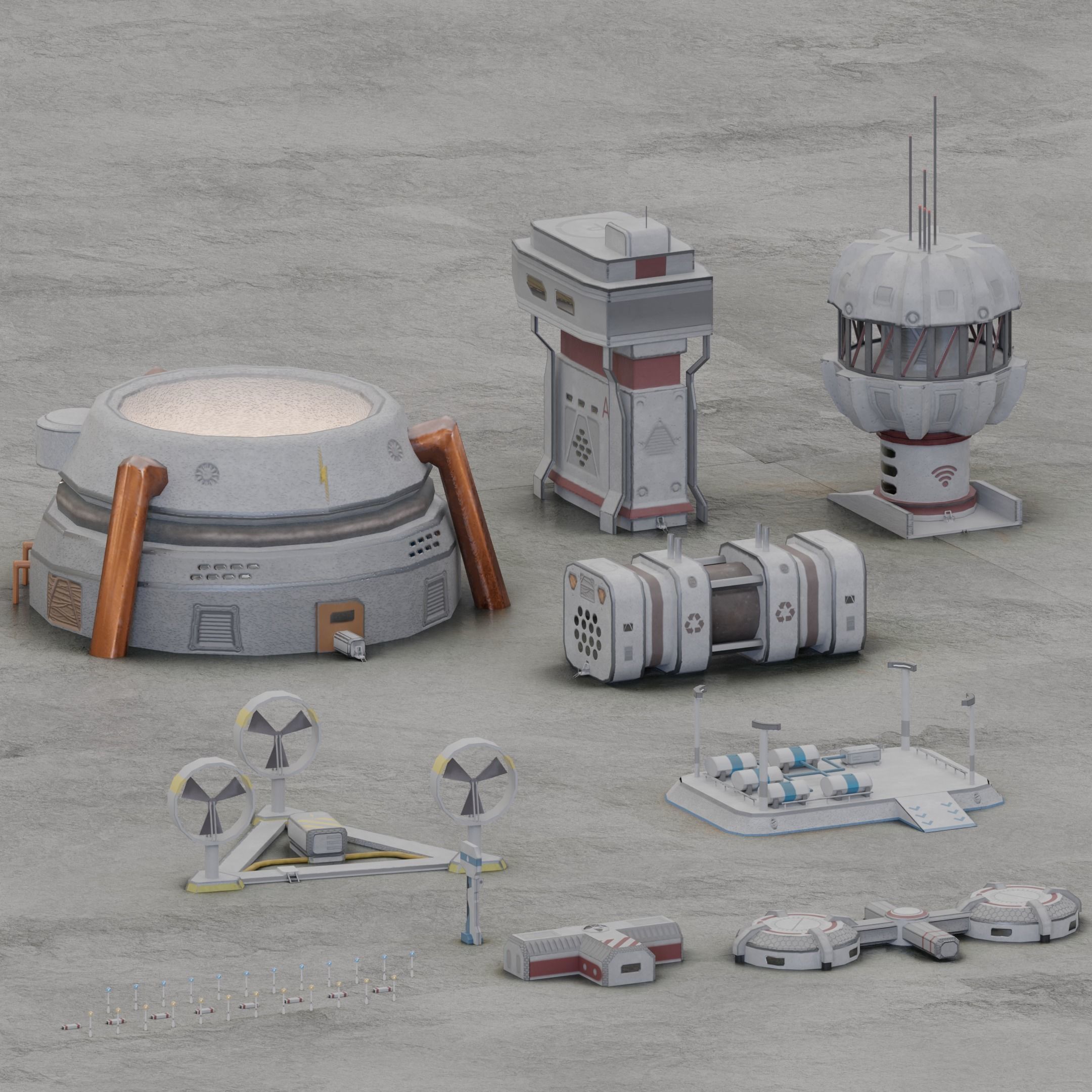 Space base buildings 3D Model Collection | CGTrader