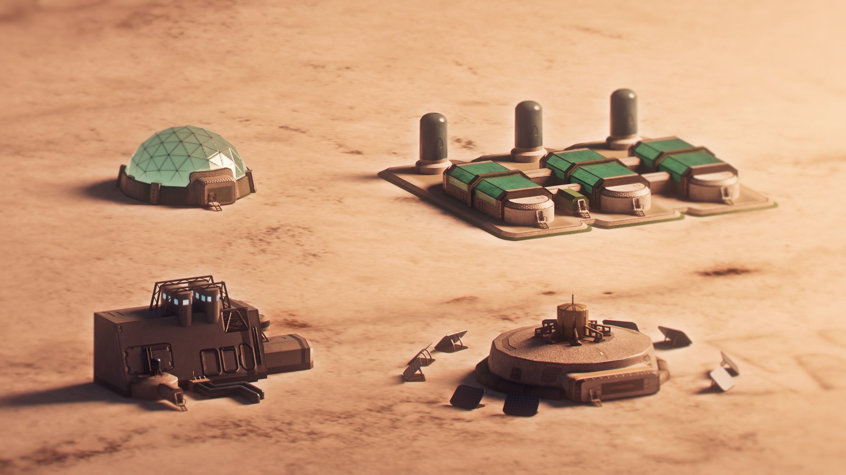 3D Model Collection Space base buildings VR / AR / low-poly | CGTrader
